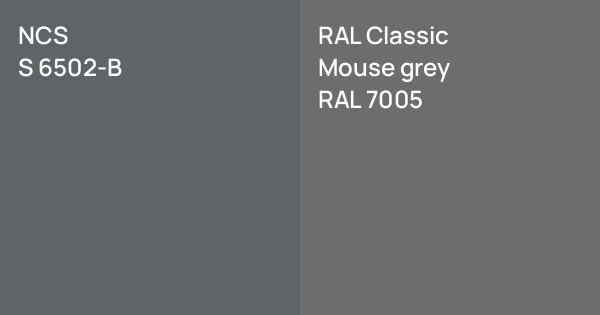 NCS S 6502-B vs. RAL Classic Mouse grey comparison