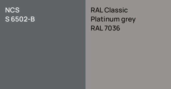NCS S 6502-B vs. RAL Classic Platinum grey comparison
