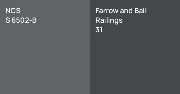NCS S 6502-B vs. Farrow and Ball Railings comparison