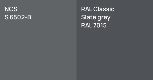 NCS S 6502-B vs. RAL Classic Slate grey comparison