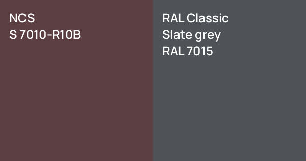 NCS S 7010-R10B vs. RAL Classic Slate grey comparison