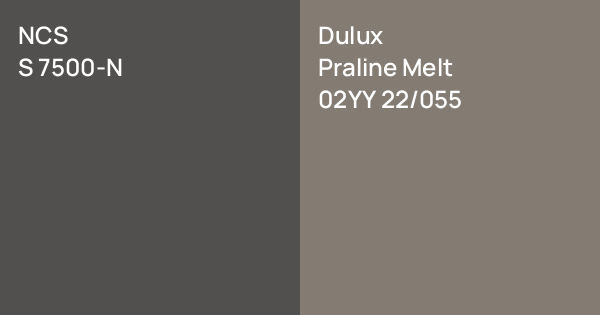 NCS S 7500-N vs. Dulux Praline Melt comparison