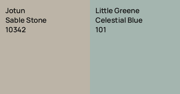 Jotun Sable Stone vs. Little Greene Celestial Blue comparison