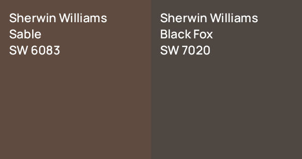 Sherwin Williams Sable vs. Sherwin Williams Black Fox comparison