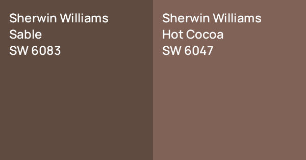 Sherwin Williams Sable vs. Sherwin Williams Hot Cocoa comparison