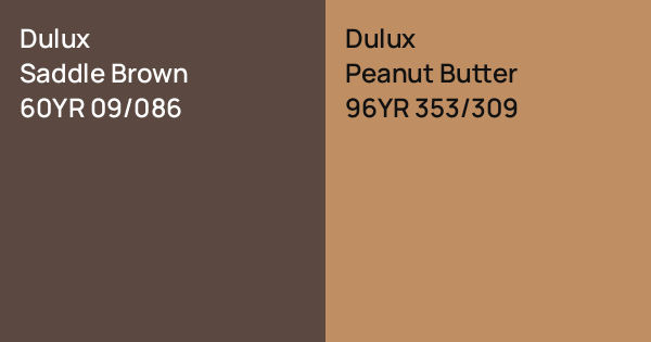 Dulux Saddle Brown vs. Dulux Peanut Butter comparison