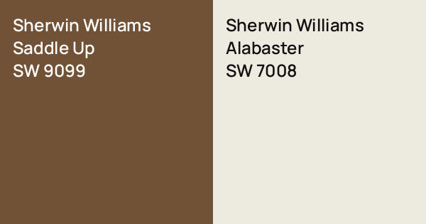 Sherwin Williams Saddle Up vs. Sherwin Williams Alabaster comparison
