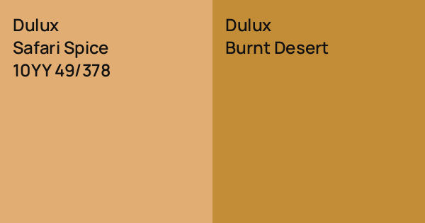 Dulux Safari Spice vs. Dulux Burnt Desert comparison