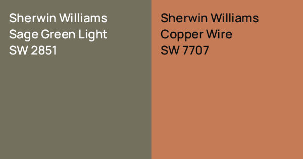 Sherwin Williams Sage Green Light vs. Sherwin Williams Copper Wire ...