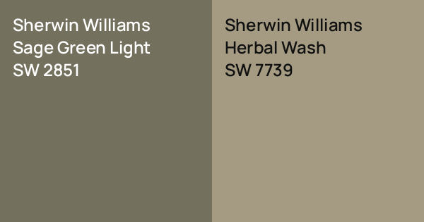 Sherwin Williams Sage Green Light vs. Sherwin Williams Herbal Wash ...