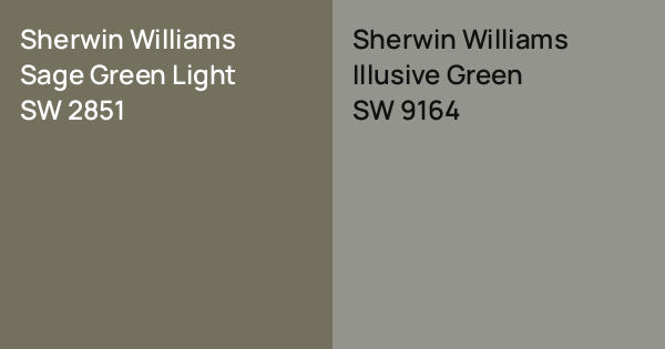 Sherwin Williams Sage Green Light vs. Sherwin Williams Illusive Green ...