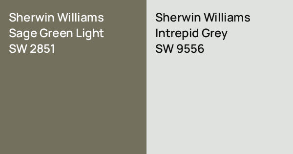 Sherwin Williams Sage Green Light vs. Sherwin Williams Intrepid Grey ...