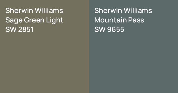 Sherwin Williams Sage Green Light vs. Sherwin Williams Mountain Pass ...