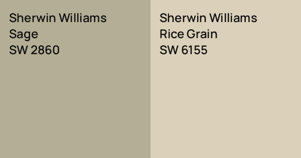 Sherwin Williams Sage vs. Sherwin Williams Rice Grain comparison