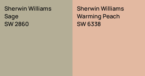 Sherwin Williams Sage vs. Sherwin Williams Warming Peach comparison