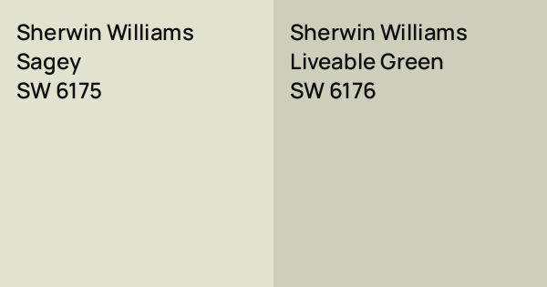 Sherwin Williams Sagey vs. Sherwin Williams Liveable Green comparison