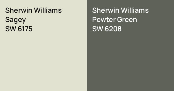 Sherwin Williams Sagey vs. Sherwin Williams Pewter Green comparison
