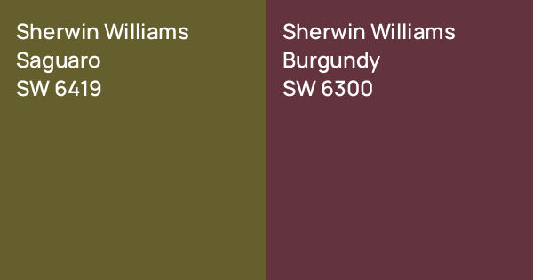 Sherwin Williams Saguaro vs. Sherwin Williams Burgundy comparison