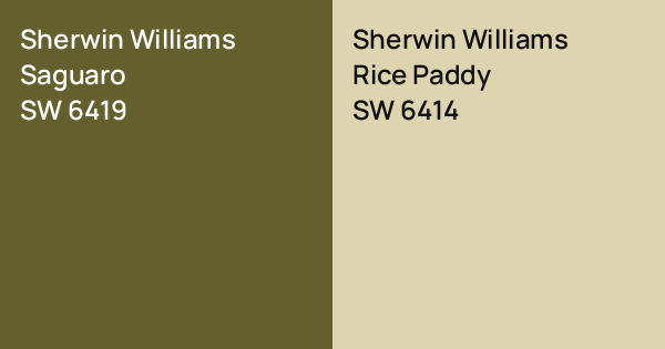 Sherwin Williams Saguaro vs. Sherwin Williams Rice Paddy comparison