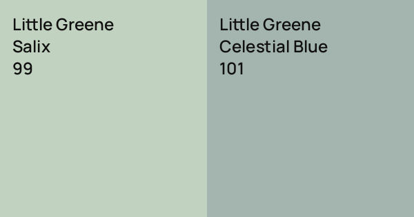 Little Greene Salix vs. Little Greene Celestial Blue comparison