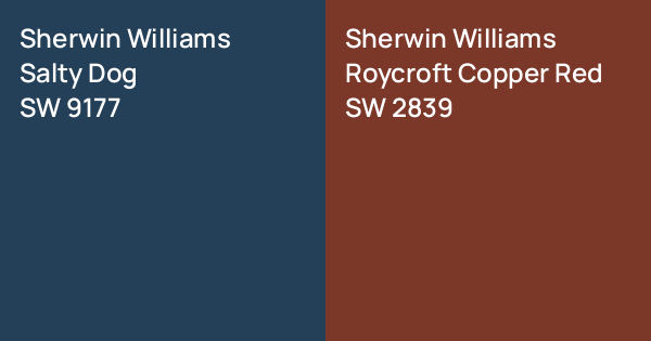 Sherwin Williams Salty Dog vs. Sherwin Williams Roycroft Copper Red ...