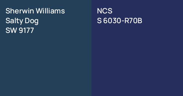 Sherwin Williams Salty Dog vs. NCS S 6030-R70B comparison