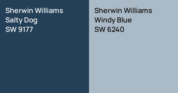 Sherwin Williams Salty Dog vs. Sherwin Williams Windy Blue comparison