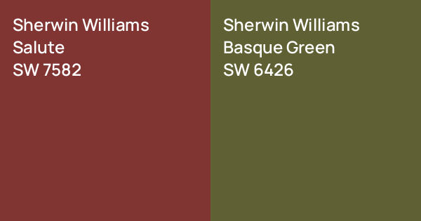 Sherwin Williams Salute vs. Sherwin Williams Basque Green comparison