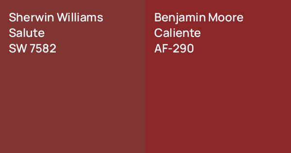 Sherwin Williams Salute vs. Benjamin Moore Caliente comparison