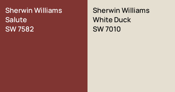 Sherwin Williams Salute vs. Sherwin Williams White Duck comparison