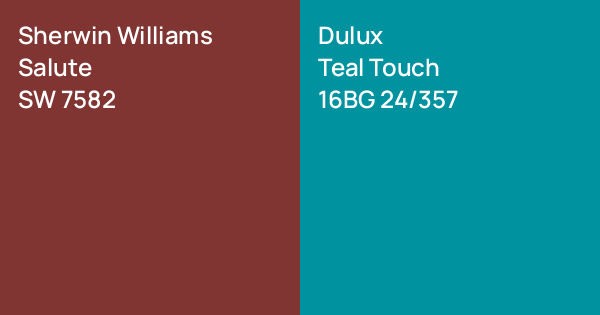 Sherwin Williams Salute vs. Dulux Teal Touch comparison