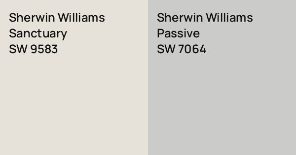 Sherwin Williams Sanctuary vs. Sherwin Williams Passive comparison