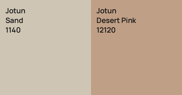 Jotun Sand vs. Jotun Desert Pink comparison