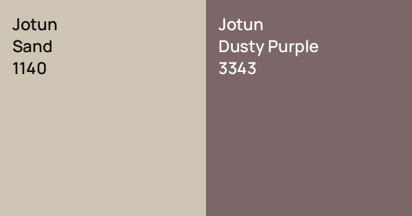 Jotun Sand vs. Jotun Dusty Purple comparison