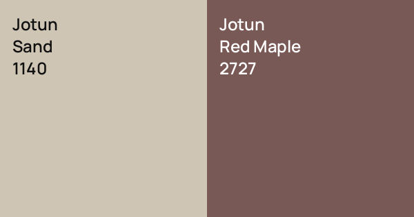 Jotun Sand vs. Jotun Red Maple comparison