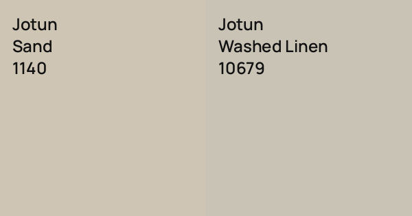 Jotun Sand vs. Jotun Washed Linen comparison