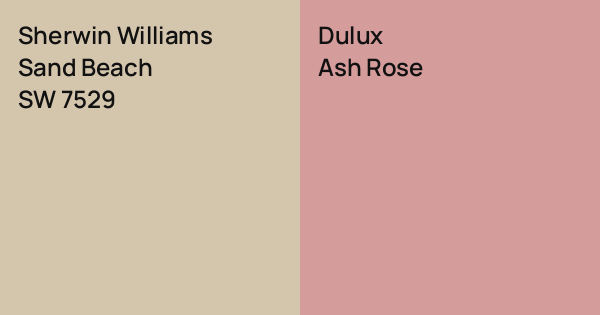 Sherwin Williams Sand Beach vs. Dulux Ash Rose comparison