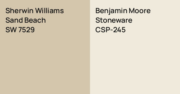 Sherwin Williams Sand Beach vs. Benjamin Moore Stoneware comparison