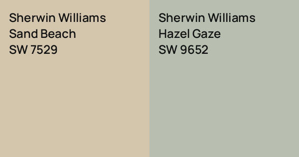 Sherwin Williams Sand Beach vs. Sherwin Williams Hazel Gaze comparison