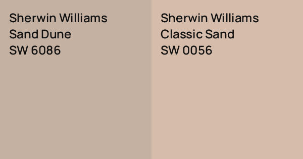 Sherwin Williams Sand Dune vs. Sherwin Williams Classic Sand comparison