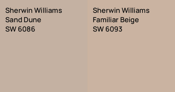 Sherwin Williams Sand Dune vs. Sherwin Williams Familiar Beige comparison