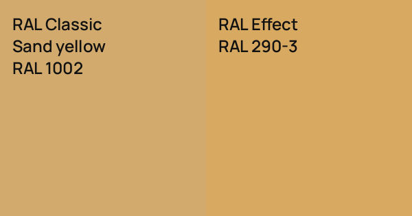 RAL Classic Sand yellow vs. RAL Effect RAL 290-3 comparison