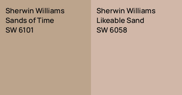 Sherwin Williams Sands of Time vs. Sherwin Williams Likeable Sand ...