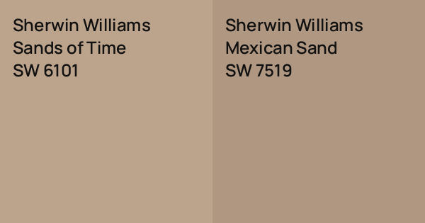 Sherwin Williams Sands of Time vs. Sherwin Williams Mexican Sand comparison