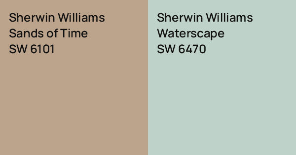 Sherwin Williams Sands of Time vs. Sherwin Williams Waterscape comparison