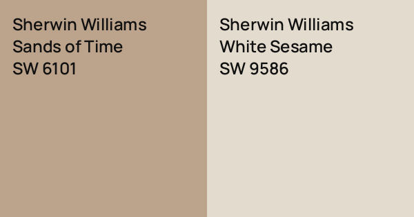 Sherwin Williams Sands of Time vs. Sherwin Williams White Sesame comparison
