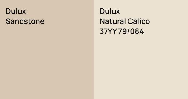 Dulux Sandstone vs. Dulux Natural Calico comparison