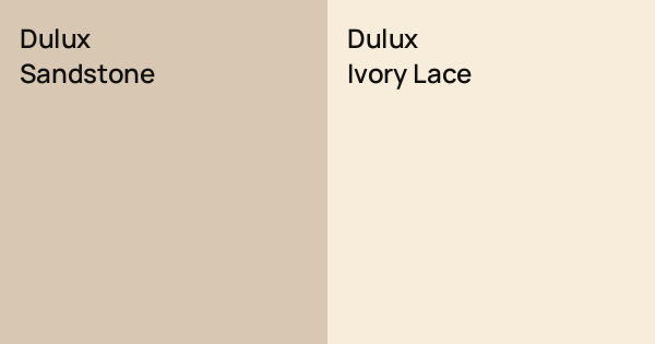 Dulux Sandstone vs. Dulux Ivory Lace comparison