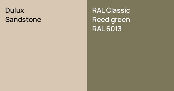 Dulux Sandstone vs. RAL Classic Reed green comparison