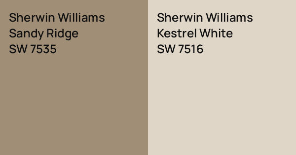 Sherwin Williams Sandy Ridge vs. Sherwin Williams Kestrel White comparison